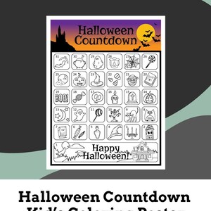 Printable Halloween Countdown Coloring Pages | 8.5x11 & 11x17 Digital ...