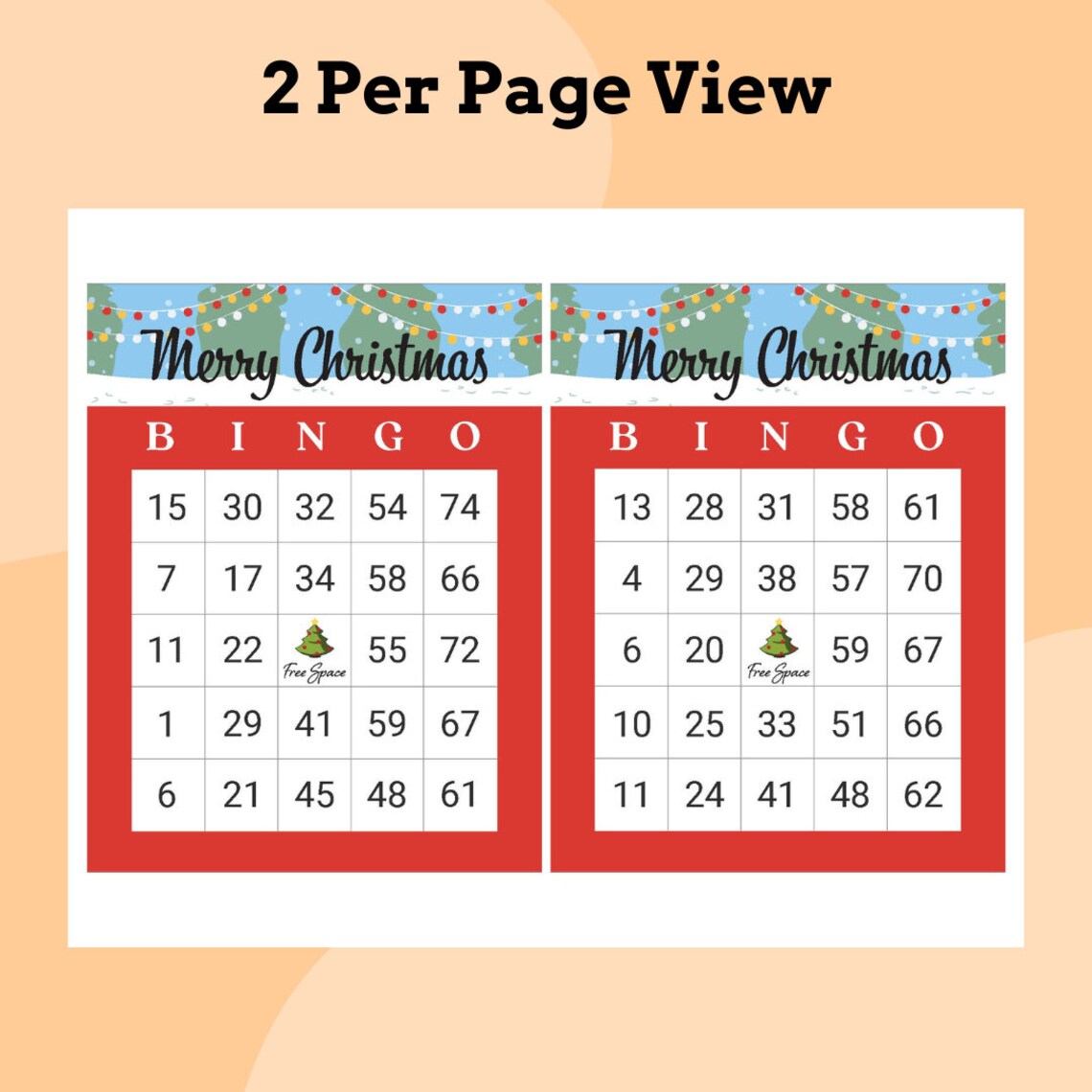 Printable Christmas Bingo Cards Set of 100 | Digital Download Bingo Game | Holiday Party Game - Etsy