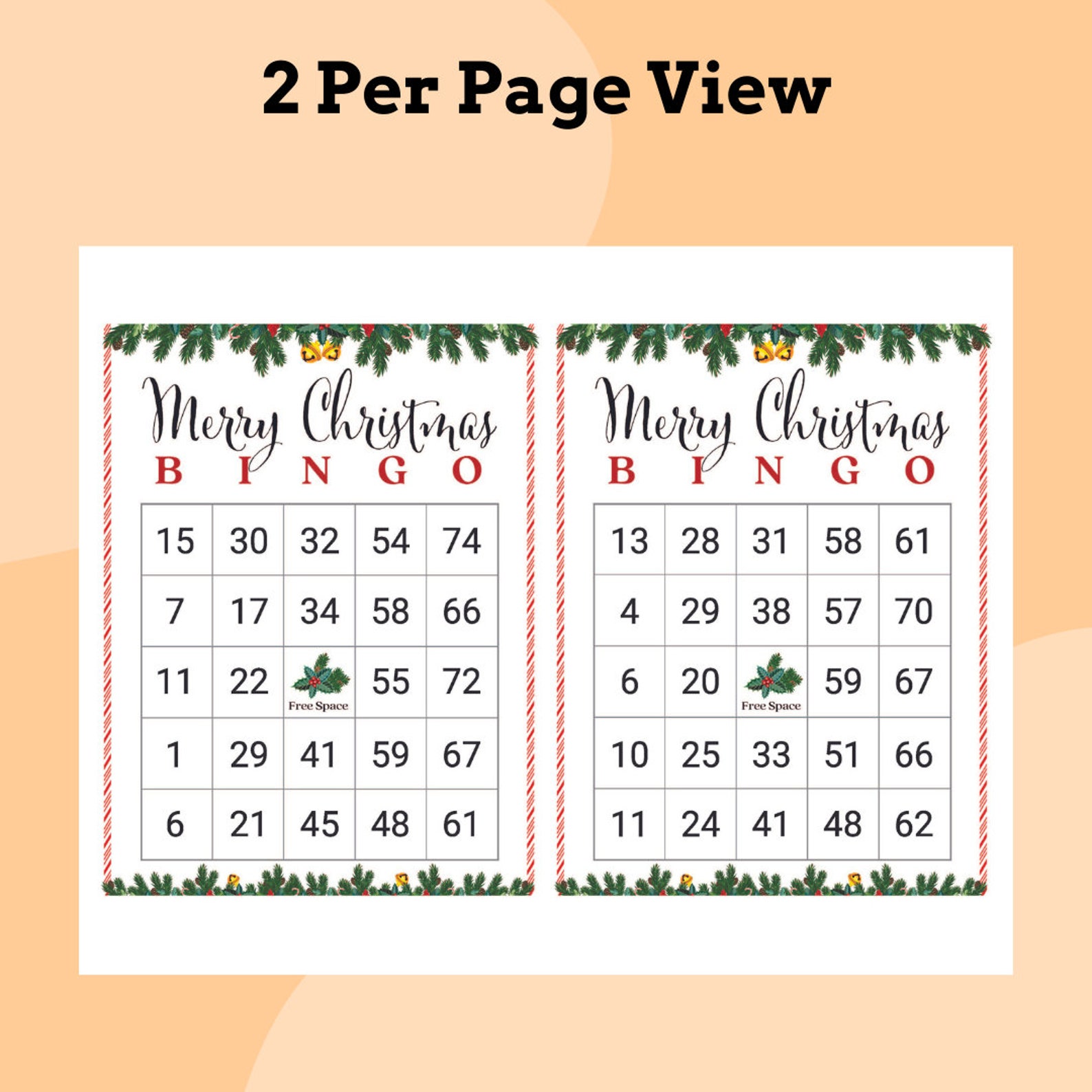 Printable Christmas Bingo Cards Set of 100 | Digital Download Bingo ...
