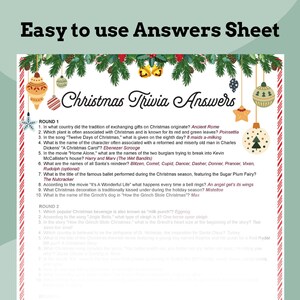 Printable Christmas Trivia Game With Rounds | Digital Download ...