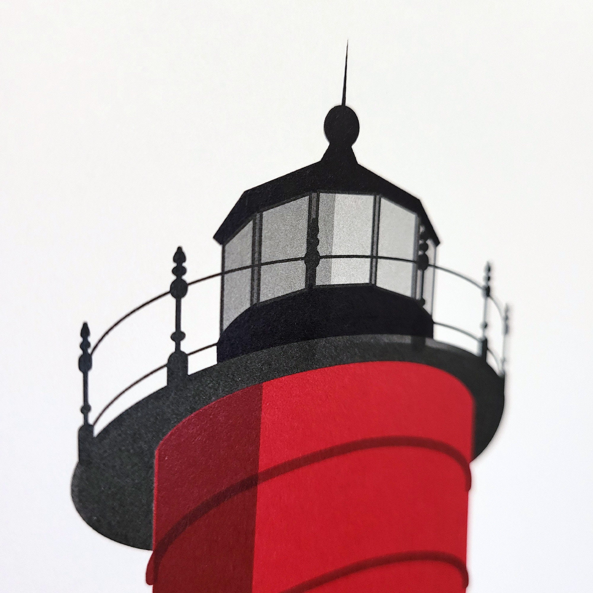 Cape Cod Lighthouse Illustration Print | Nauset Lighthouse Illustration ...