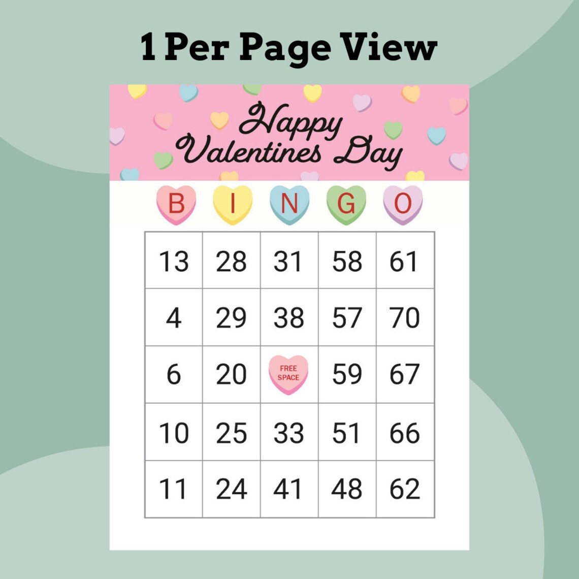 Printable Valentines Day Bingo Cards Set of 100 | Digital Download ...