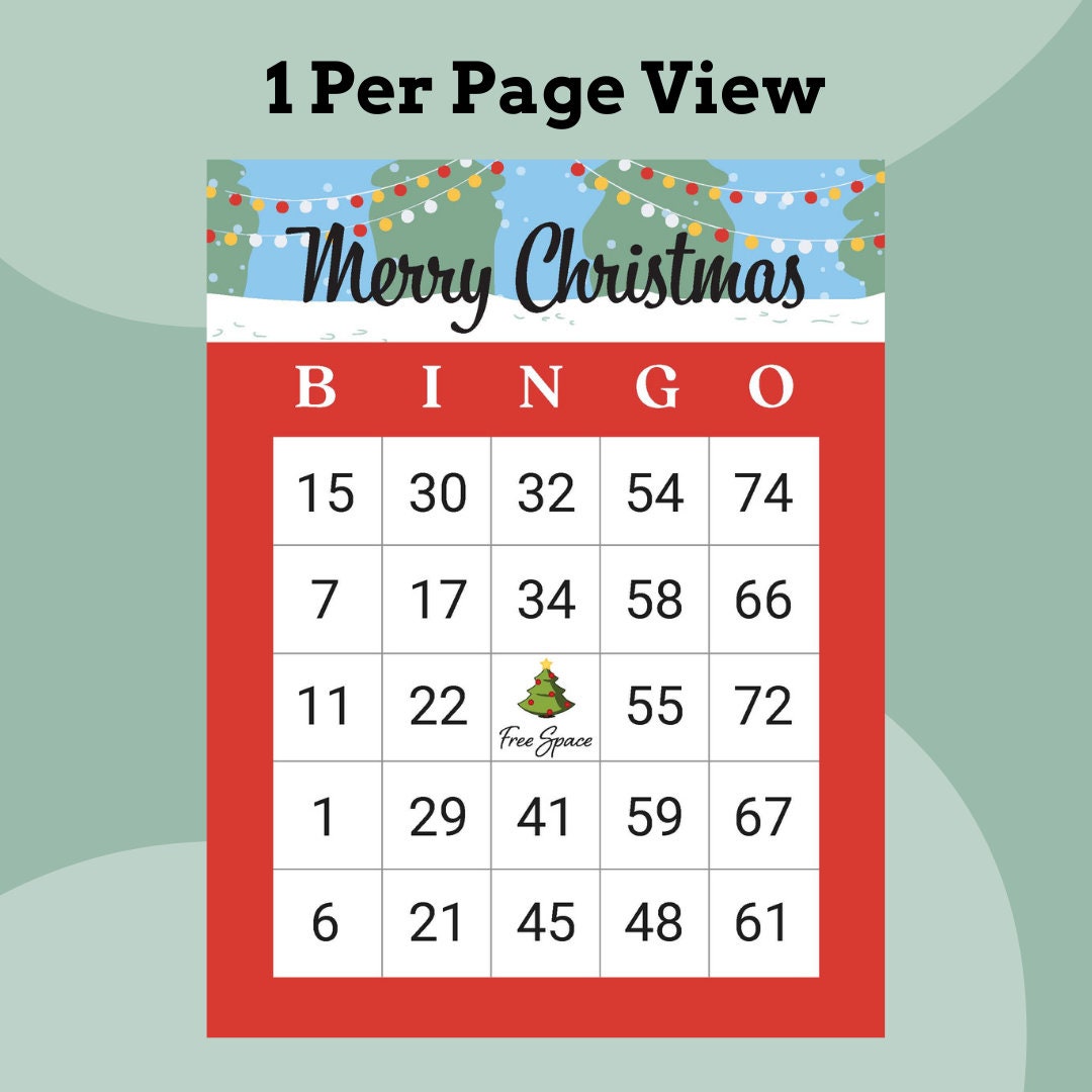 Printable Christmas Bingo Cards Set of 100 | Digital Download Bingo ...