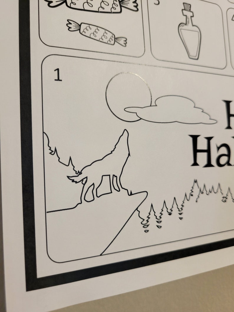 Printable Halloween Countdown Coloring Pages 8.5x11 & 11x17 Digital ...