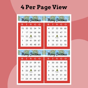 Printable Christmas Bingo Cards Set of 100 | Digital Download Bingo ...