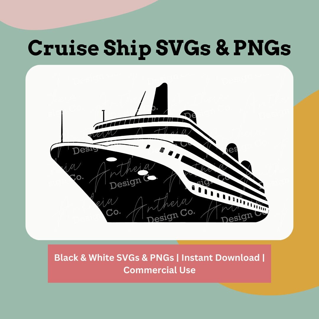 Cruise Ship SVG & PNG Bundle - Minimalist Design for Tshirts, Crafts ...