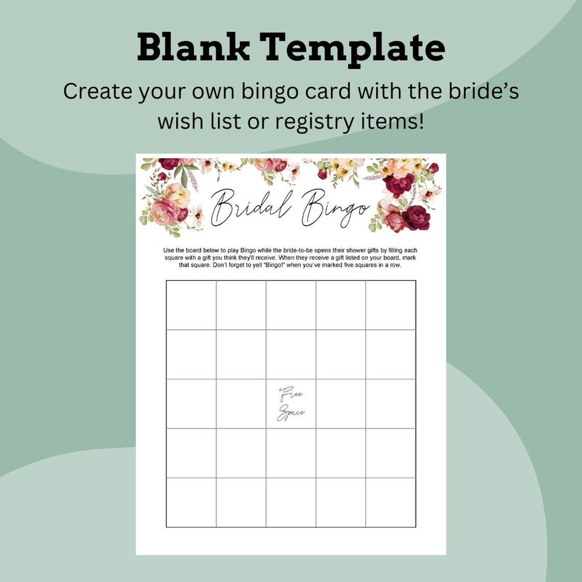 Blank Bridal Shower Bingo Template - Midi-box.com