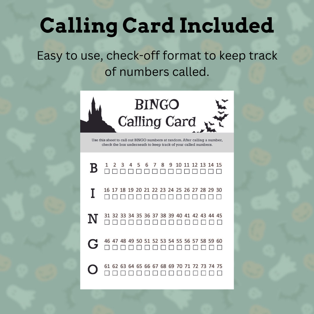 Printable Halloween Bingo Cards Set of 100 | Digital Download Bingo ...