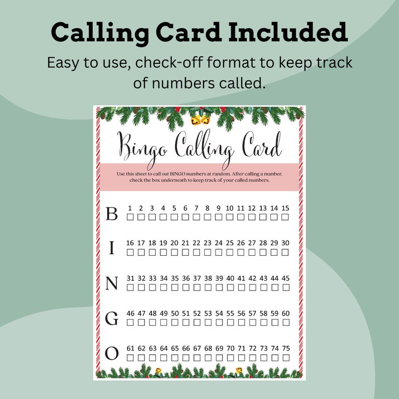 Printable Christmas Bingo Cards Set of 100 Digital Download Bingo Game ...