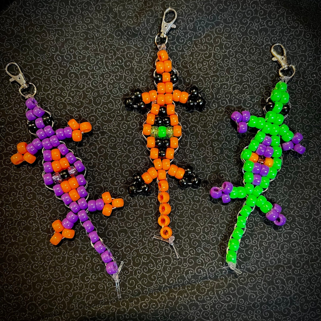 Handmade Halloween Beaded Lizard Keychain Vintage Style 90s Keychain - Etsy