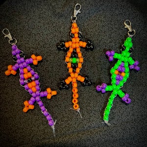 Handmade Halloween Beaded Lizard Keychain Vintage Style 90s Keychain - Etsy