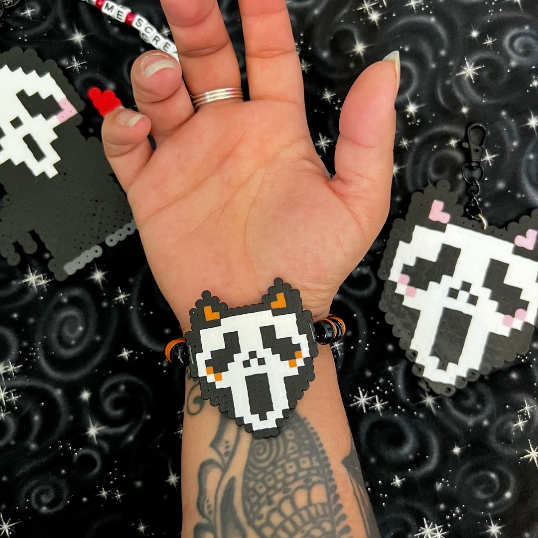 Ghostface Halloween Scream Kandi Beaded Bracelet Set Spooky Jewelry - Etsy
