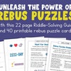 Rebus Puzzle Guide & Cards Printable Language Resource Brain Teasers - Etsy