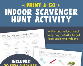 Indoor Kids Scavenger Hunt for Kids, Inside Toddler Activity, Preschool ...
