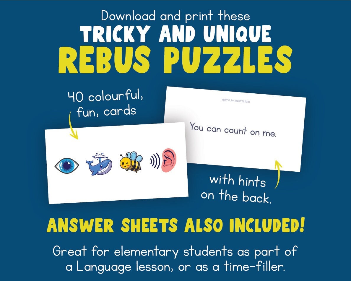 Rebus Puzzles For Young Kids