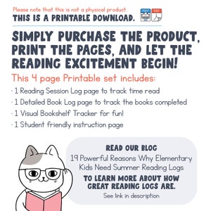 Reading Log for Kids | Student Book Tracker | Summer Reading and Book ...
