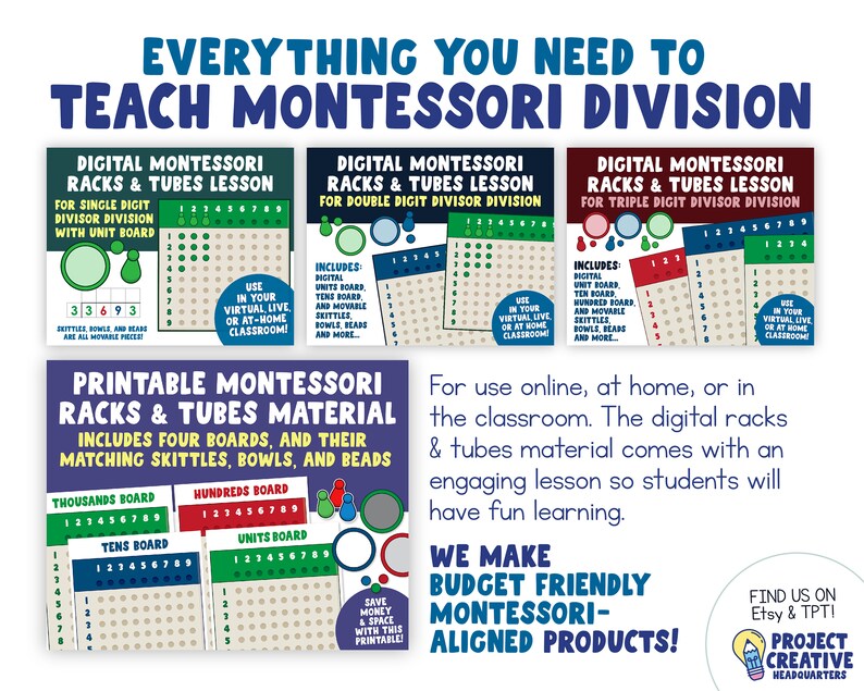 Printable Static and Dynamic Addition Command Cards | Montessori Math ...