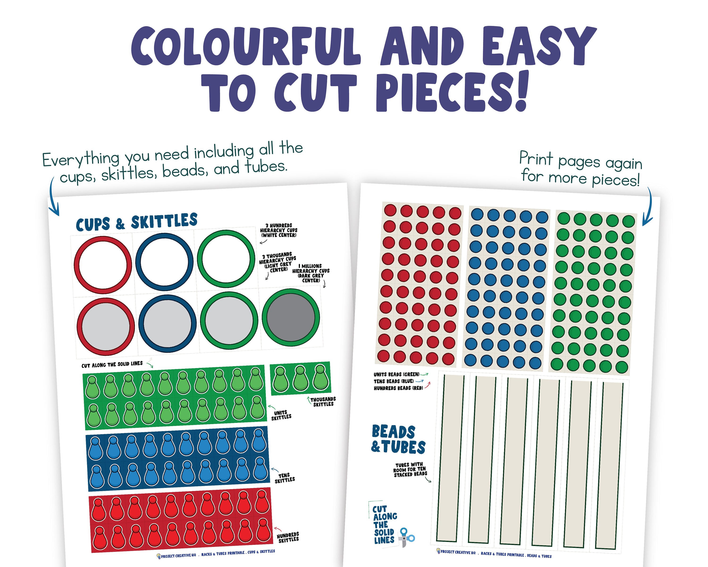 Printable Montessori Division Material | Racks and Tubes Math Boards ...