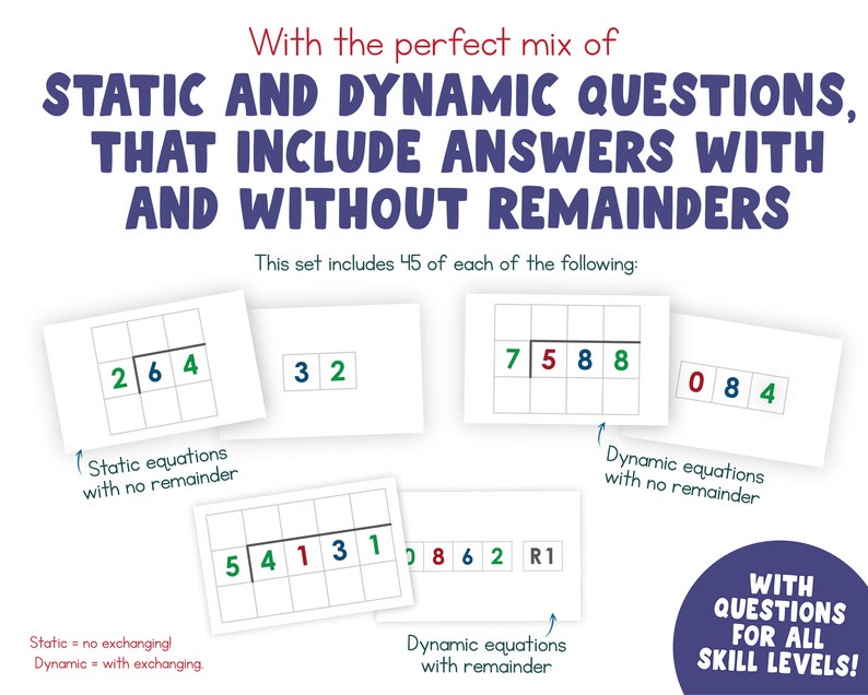 Printable Division Command Cards Elementary Math Operations Task Cards ...