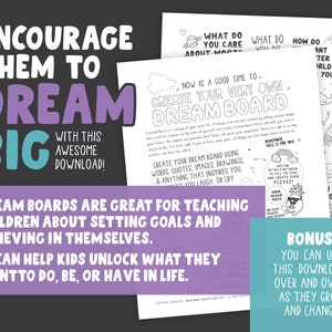 Printable Dream Board Activity for Kids Create a Vision Board ...