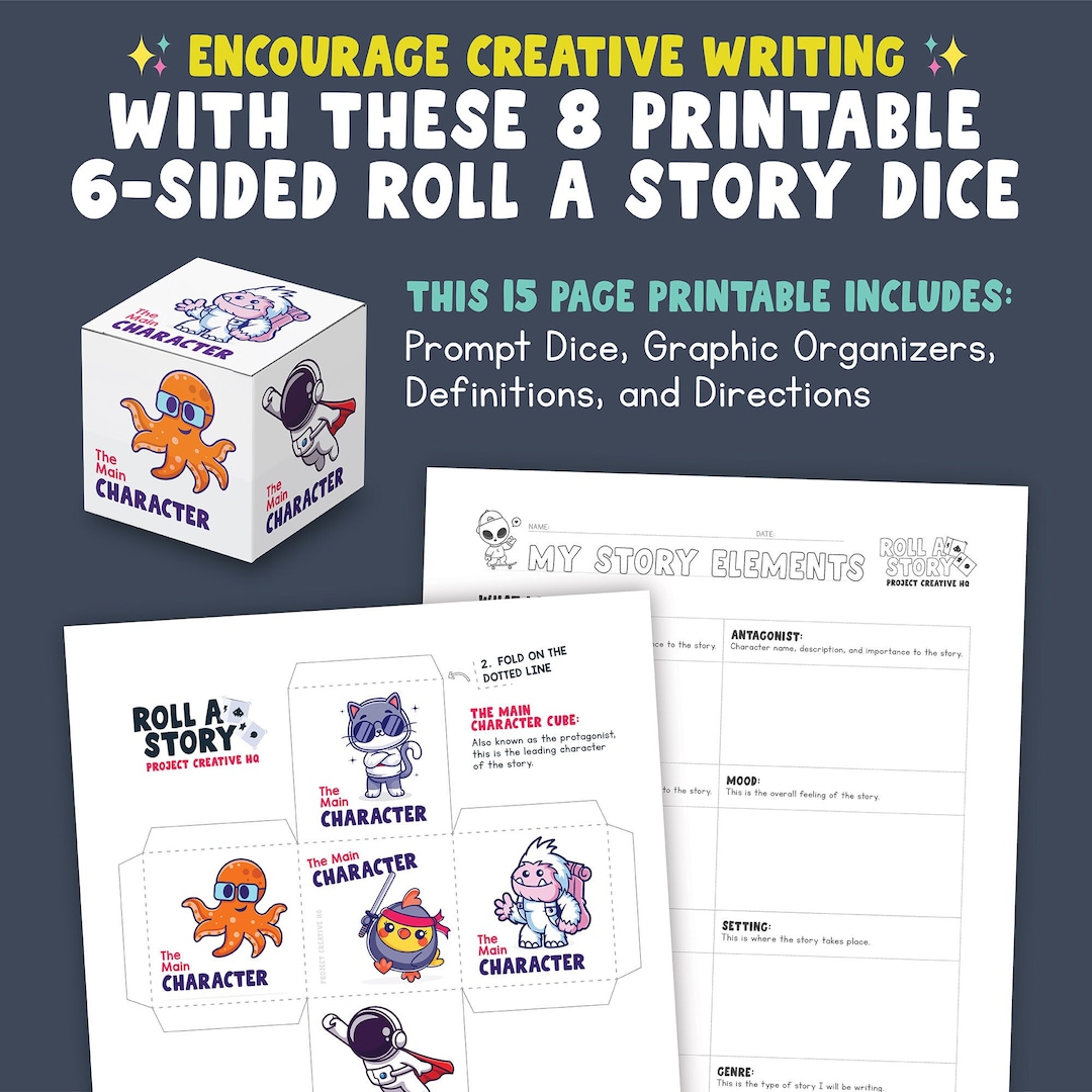 Story Elements Dice Game With Graphic Organizer | Roll a Story | Story ...