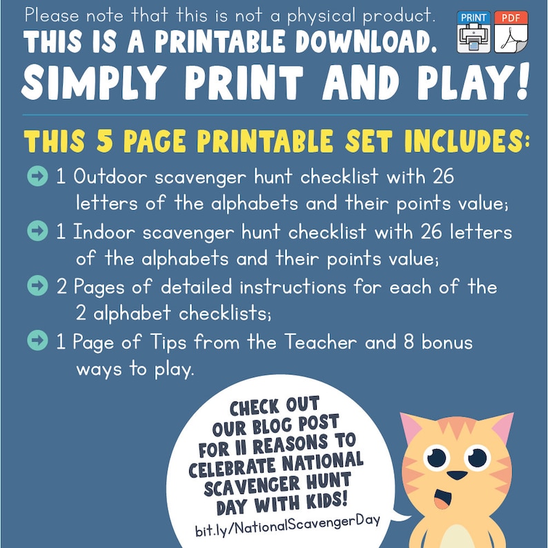 Alphabet Scavenger Hunt Printable for Kids Indoor and Outdoor ...