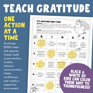 Gratitude BINGO Game Cards for Elementary | Social Emotional Learning ...