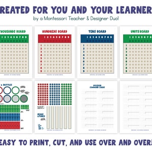 Printable Montessori Division Material | Racks and Tubes Math Boards ...