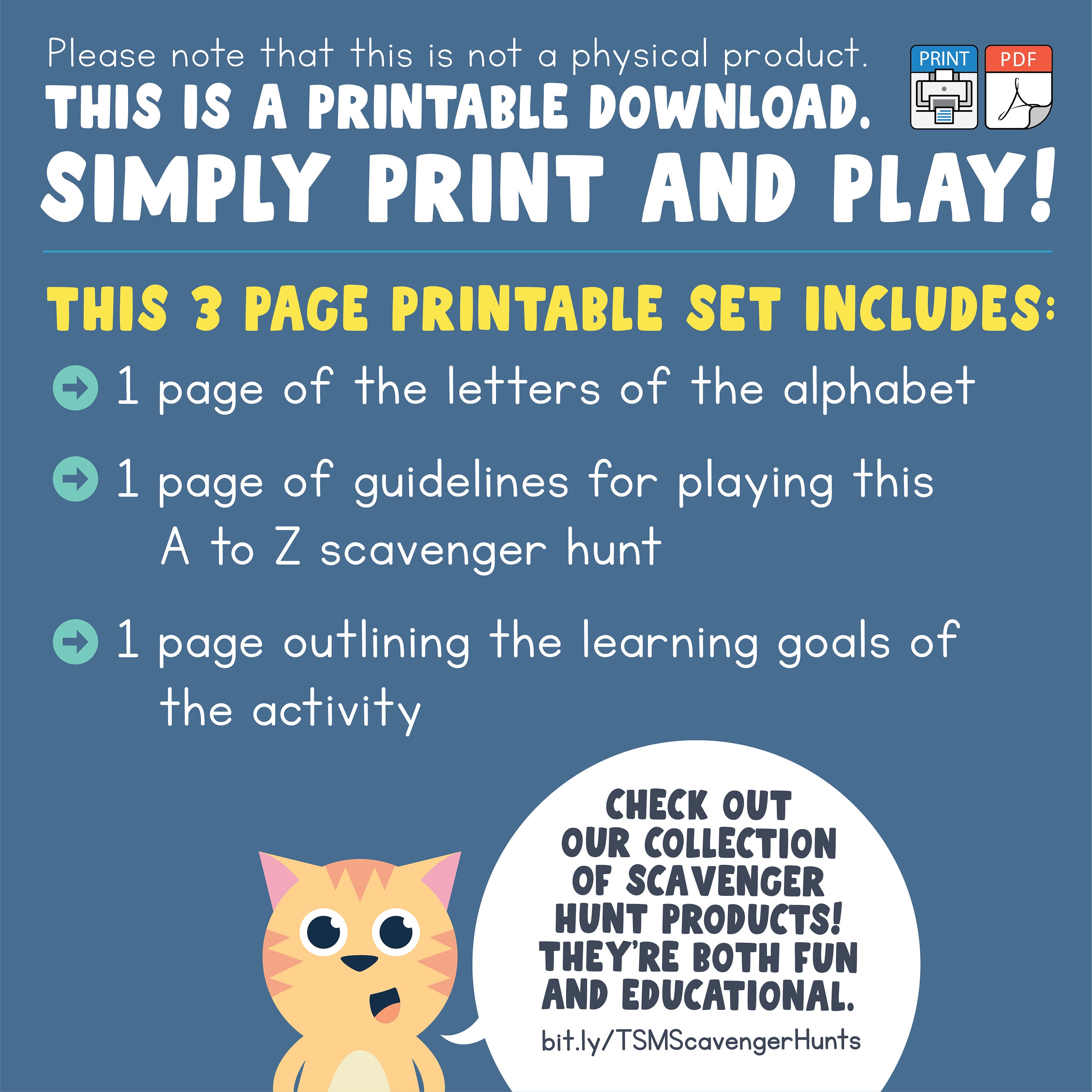 Versatile A to Z Scavenger Hunt Template Elementary Language Activity ...