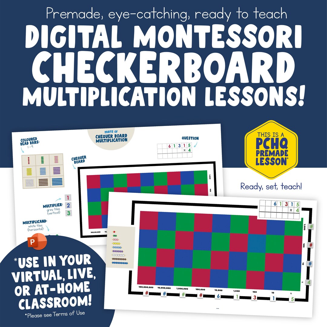 Montessori Checkerboard Lessons | 3 Digital Multiplication Lessons for ...