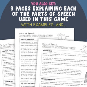 Parts of Speech Scavenger Hunt Game | Elementary Language Activity ...
