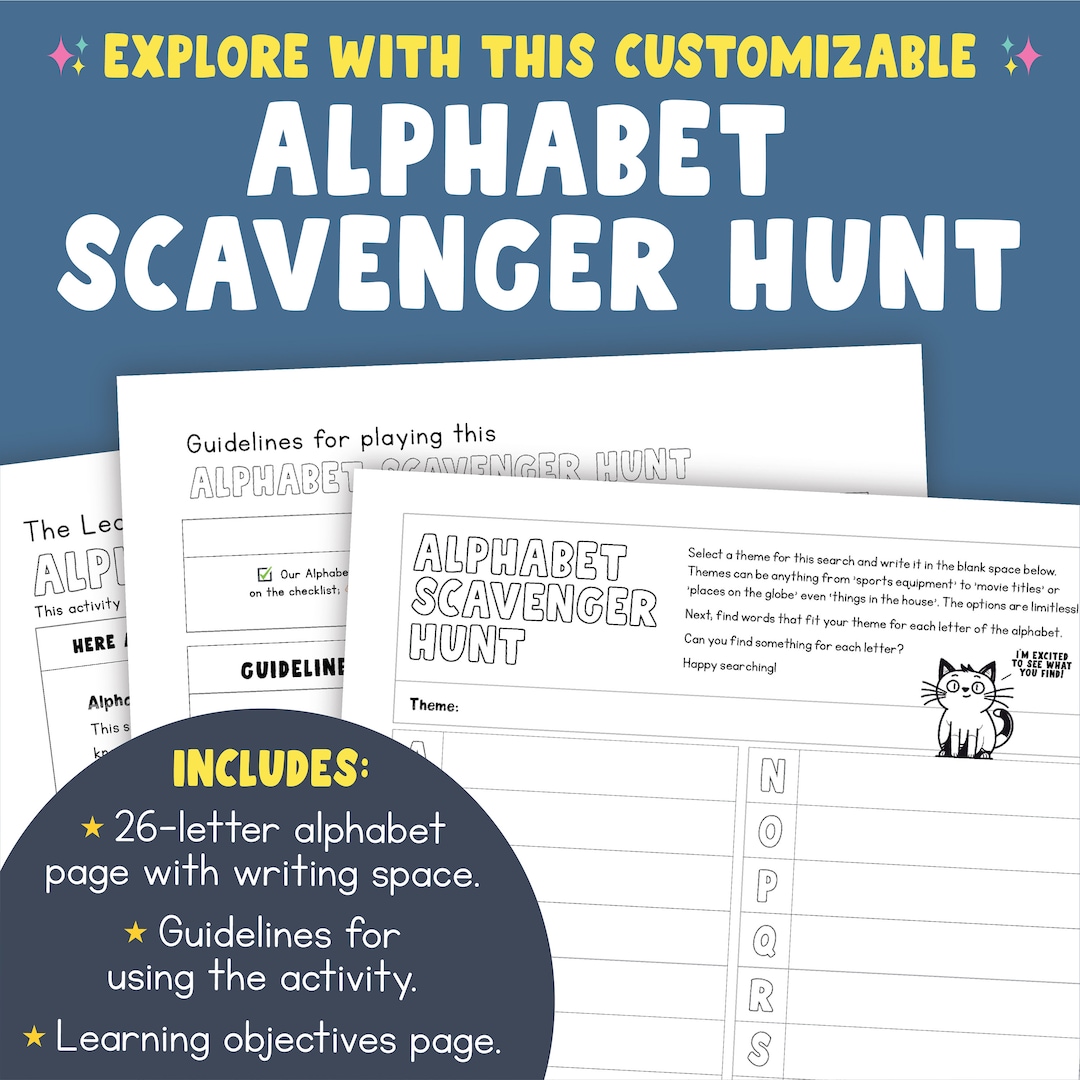 Versatile A to Z Scavenger Hunt Template | Elementary Language Activity ...
