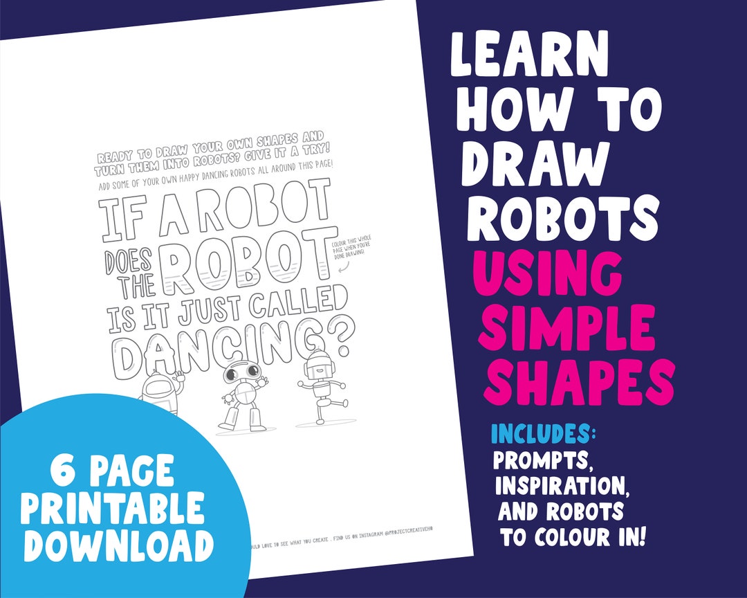 How to Draw Fun Robots Printable Activity Pages Drawing Tutorial ...