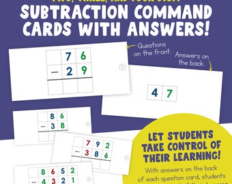 Printable Static and Dynamic Addition Command Cards | Montessori Math ...