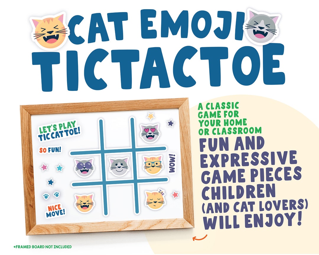 Tic Tac Toe Game With Cat Emojis Printable Reward System Activity for ...