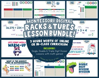 Printable Montessori Division Material Racks and Tubes Math | Etsy