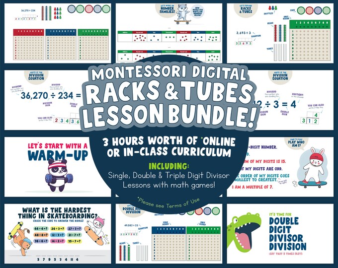 Montessori Test Tube Division Package, Long Division PDF , Test Tube ...