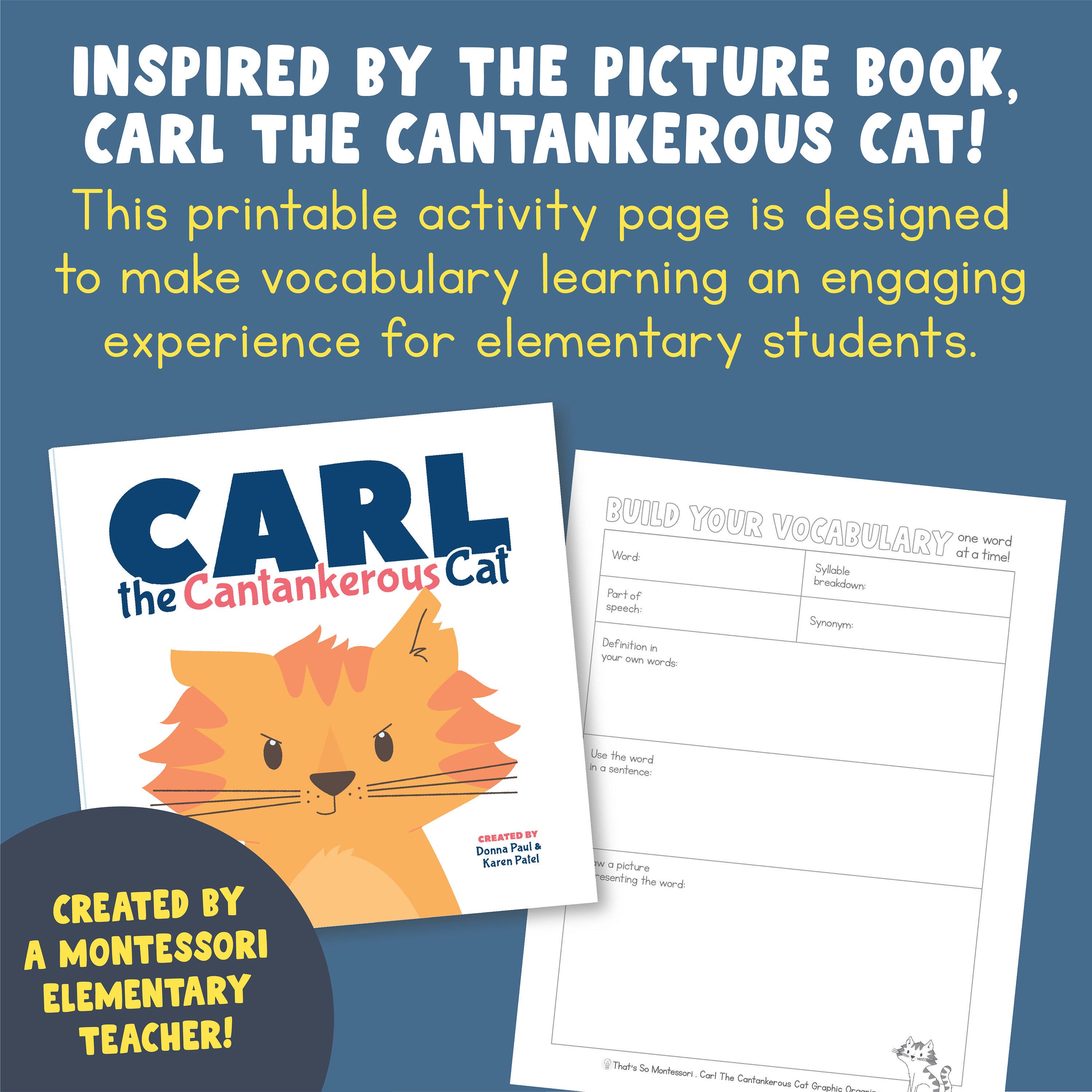 Vocabulary Graphic Organizer Template | Word Work Printable - Etsy