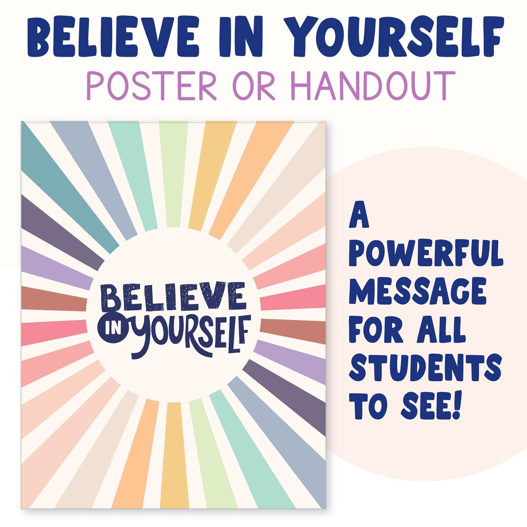 Motivational Classroom Poster | Believe in Yourself | Montessori Wall ...