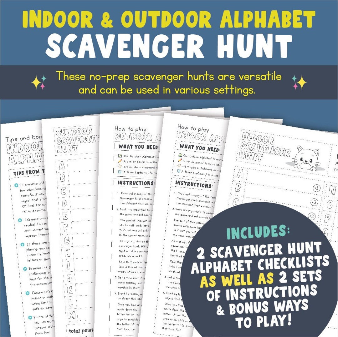 Alphabet Scavenger Hunt Printable for Kids Indoor and Outdoor ...
