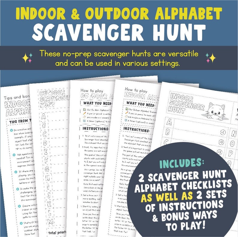 Alphabet Scavenger Hunt Game for Indoor or Outdoor Play | Language ...