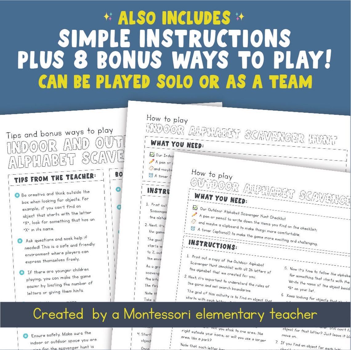 Alphabet Scavenger Hunt Printable for Kids Indoor and Outdoor ...