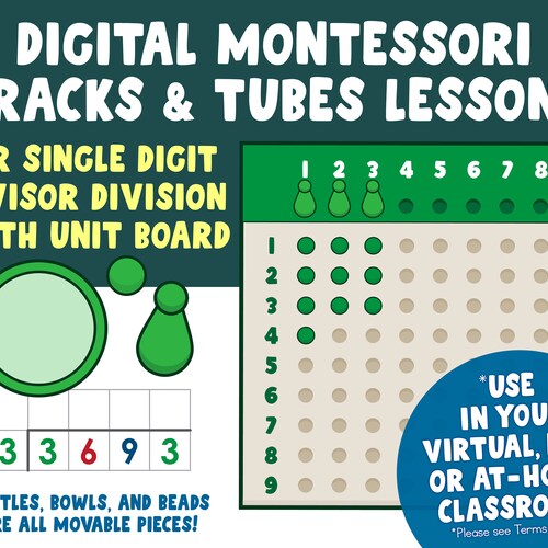 Printable Montessori Division Material Racks and Tubes Math - Etsy