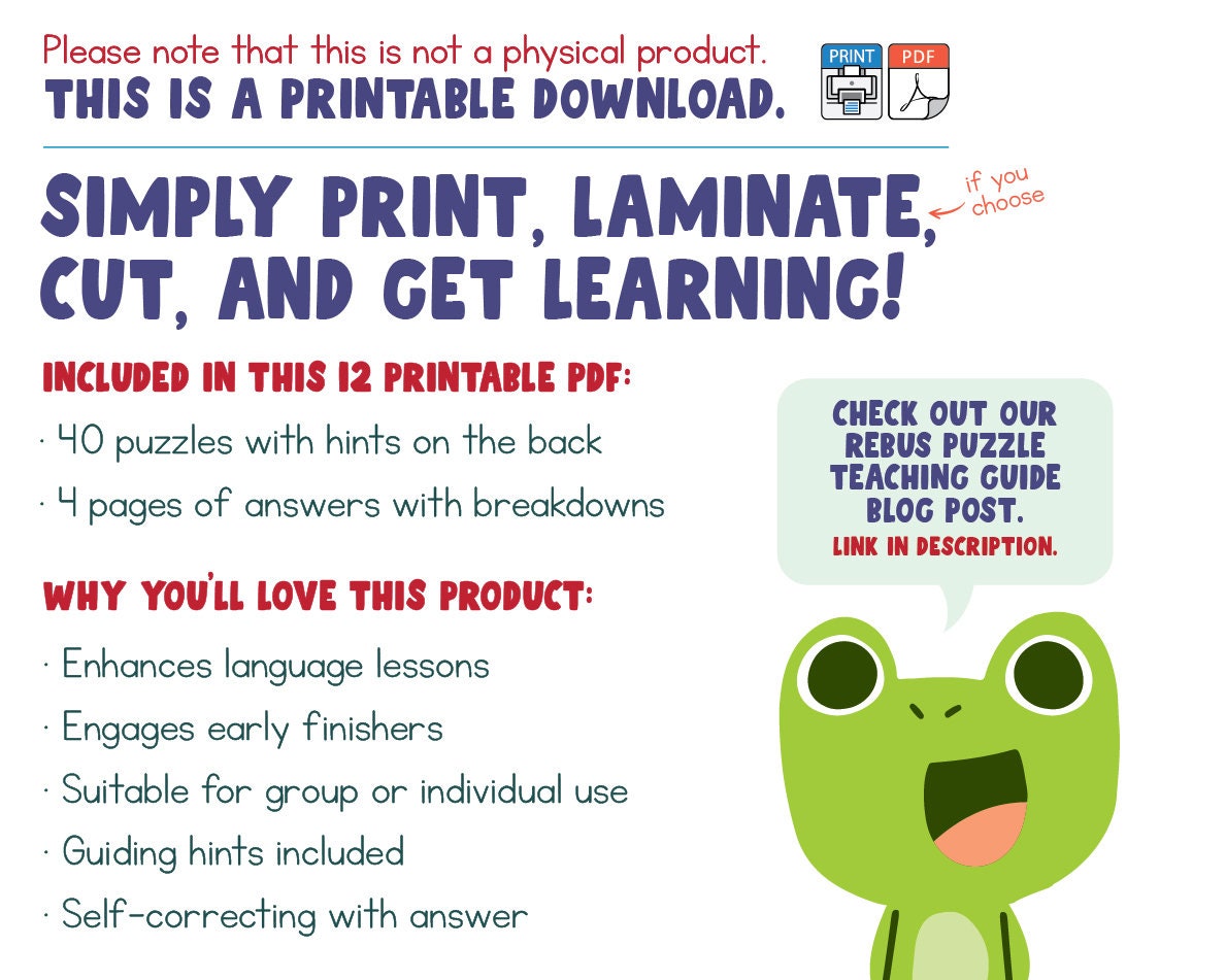 Rebus Puzzles | Tricky Brain Teasers | Hard Word Game - Etsy