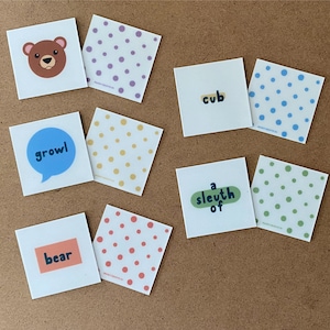 Animal Memory Match Game With Collective Nouns, Baby Names, and Sounds ...