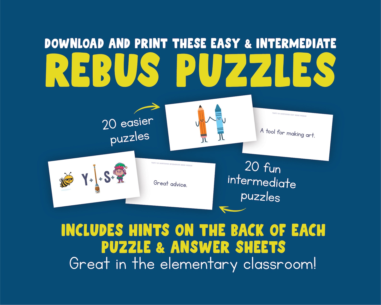 40 Rebus Puzzles With Answers | Brain Teasers | Printable Picture ...