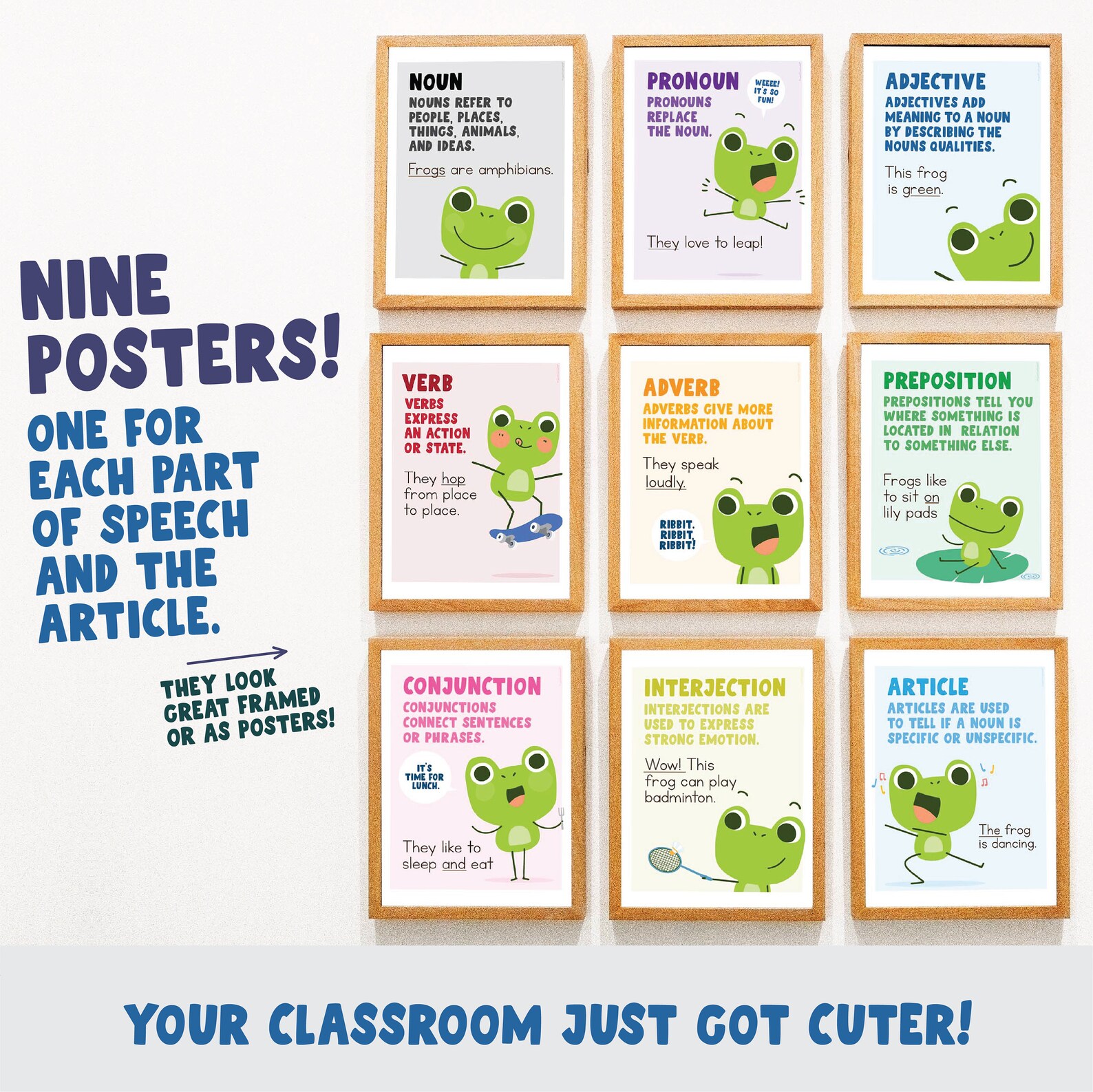 Parts of Speech Posters | Grammar Wall | 10 Printable Posters for ...