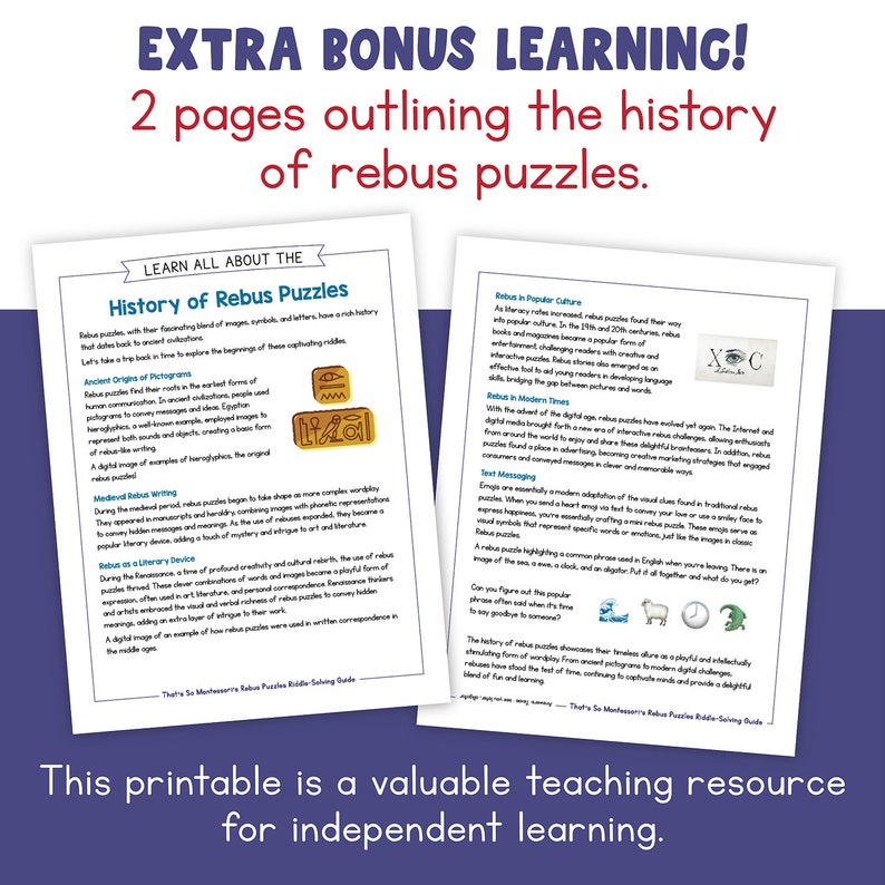 Rebus Puzzle Guide & Cards | Printable Language Resource | Brain ...