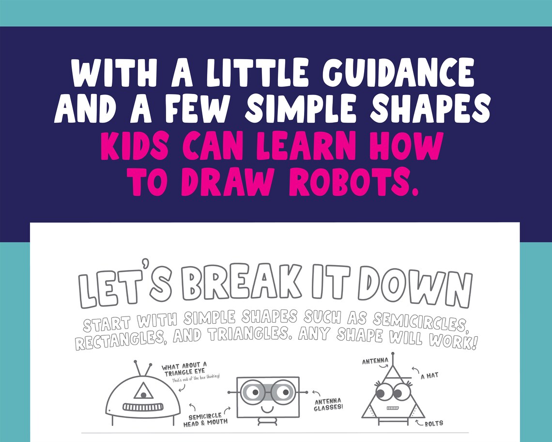 How to Draw Fun Robots Printable Activity Pages Drawing Tutorial ...