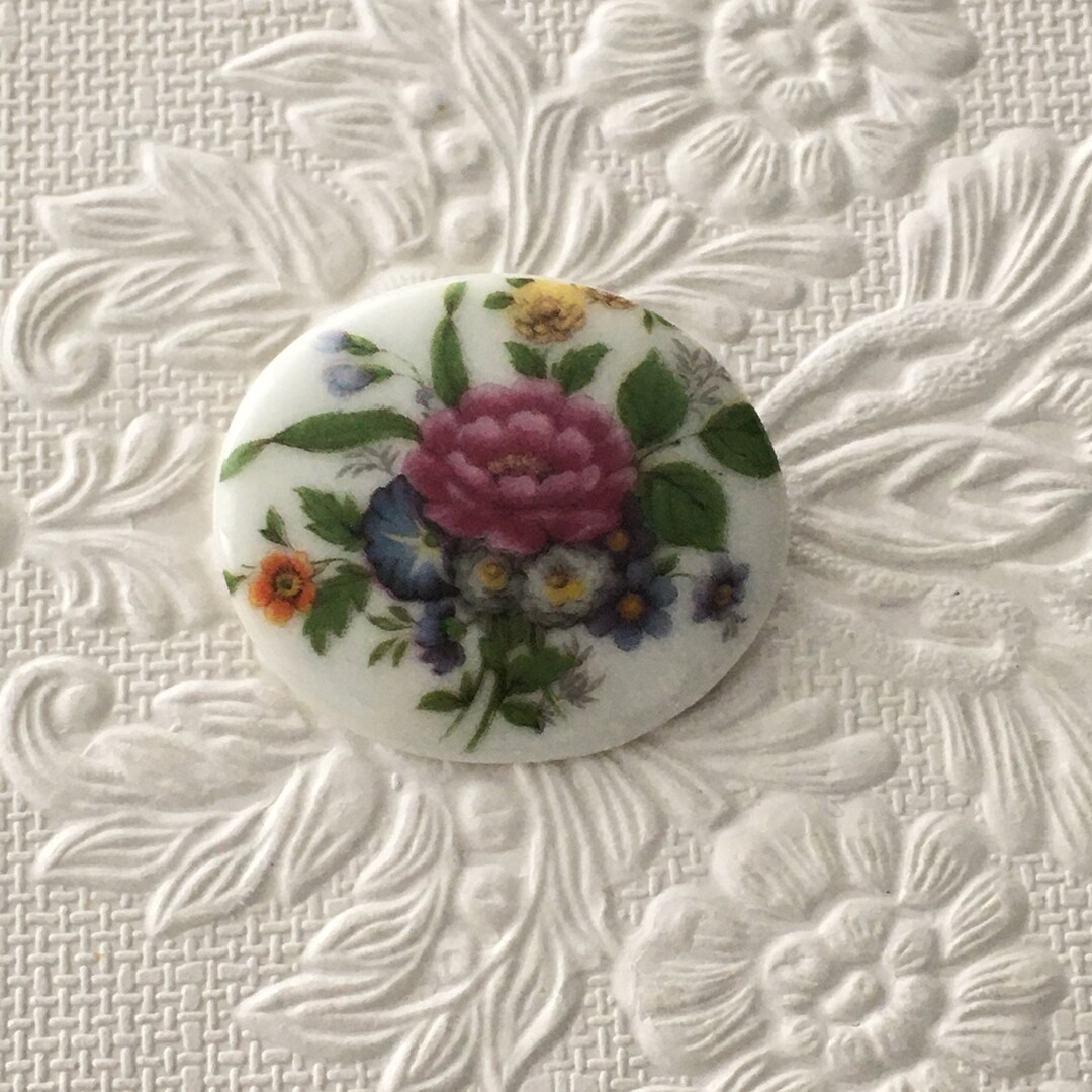 Floral Brooch, Flower Brooch, Porcelain Brooch, Ceramic Brooch, Floral ...